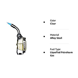 Yeuligo Torch Lighters, Butane Lighter with 360° Flexible Neck and Visible Window, Refillable Grill Lighter with keyhole, Clear(without Gas)