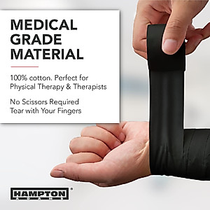 Hampton Adams (32 Pack Black Bulk Athletic Tape - 1.5" x 45 feet Per Roll - NO Sticky Residue & Easy to Tear - Perfect for Sports Athletes, Trainers & First Aid Injury Wrap: Fingers Ankles Wrist