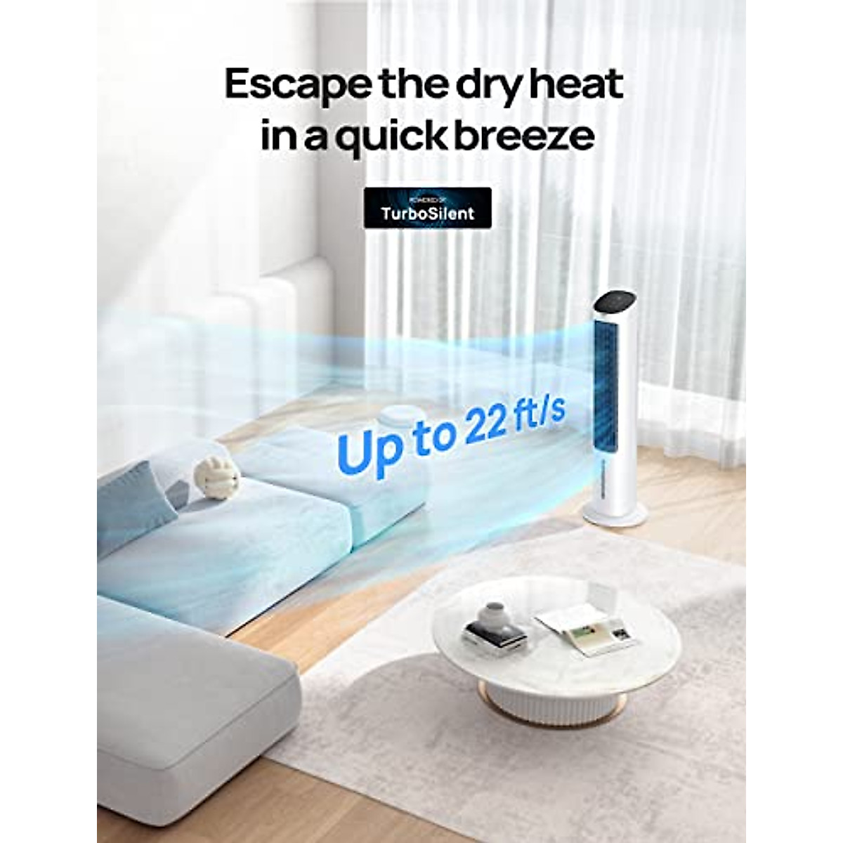 Dreo Cooling Fans That Blow Cold Air, 40" Evaporative Air Cooler, 2023 Upgrade Tower Fan for Bedroom & Tower Fan 42 Inch Pilot Max, 2023 Upgraded Smart Fans for home Compatible with Alexa/Google