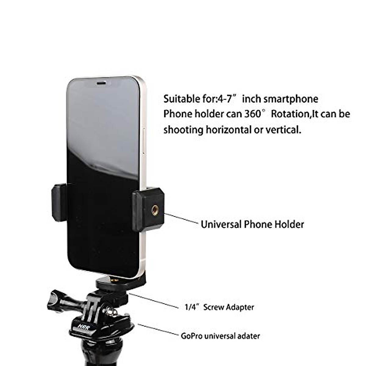 Pellking Jaws Flex Clamp Smartphone Mount with Adjustable Gooseneck（19 Sections） Compatible with iPhone Samsung,and GoPro Hero 10,9,8,7,6,5,4,, 3+, 2, 1, DJI Osmo Action Akaso Camera Mounts