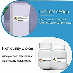 SDS Stickers/MSDS Stickers for Chemical Safty Data 1 X 3 Inches - Chemical Identifying and Labeling Sticker Decals - 250 HIMG Write-in Labels