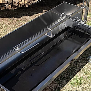 TITAN GREAT OUTDOORS 25W Stainless Steel Rotisserie Grill, Rated 125 LB, Windscreen, BBQ Spit Roaster