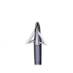 DEEPOWER Broadheads 100 Grain Fixed Blade 4-Pack Archery Crossbow Broadheads 1+1/4 Inch Cut Diameter Carbon Steel Ferrule