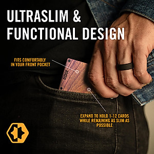 The Ridge Wallets for Men - Slim Minimalist Wallet For Men, Front Pocket, RFID - Card Holder Wallet - Mopane