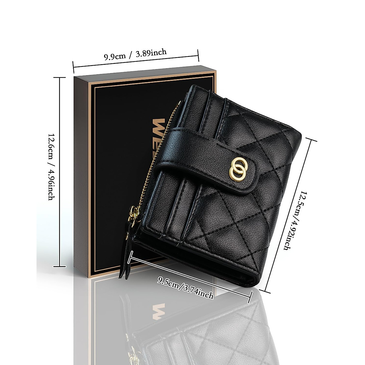 Small Wallet For Women- Credit Card Holder Wallet For Women Girls- Zipper Small Bifold Wallet Mini Coin Purse With ID Window