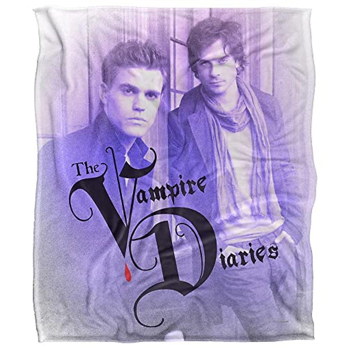 Vampire Diaries Stefan and Damon Officially Licensed Silky Touch Super Soft Throw Blanket 50" x 60"