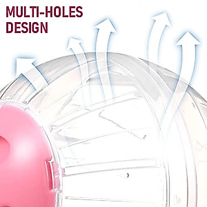 2PCS Hamster Toys Exercise Ball Transparent Hamster Ball Hamster Wheel for Dwarf Hamsters Small Pets Running to Increase Activity 5.7 Inch
