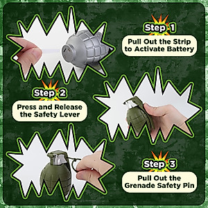 Liberty Imports 4 Pack Kids Toy Military Army Pretend Play Plastic Hand Grenades with Realistic Sound Effects