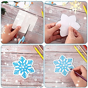Marspark 68 Pieces Winter Classroom Bulletin Border Decoration Penguin Cutouts Snowflake Snowman Gloves Hat Hello for Christmas Home Decor (Snowman)