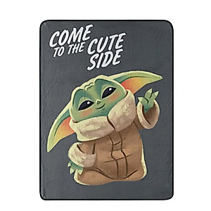 Disney Star Wars - The Mandalorian Cute Side Charcoal Grogu Micro Throw (46" x 60")