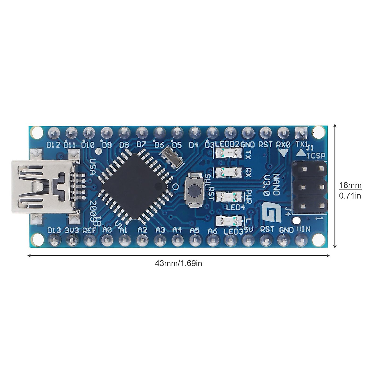 DiGiYes Mini Module USB FT232RL Chip Micro-Controller Board Compatible with Arduino