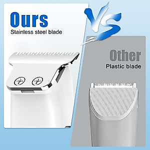 SweetLF Hair Clippers, Silent Cordless Hair Trimmer, Mini Hair Cutting Kit with 3 Guide Combs, USB Rechargeable, Portable, White