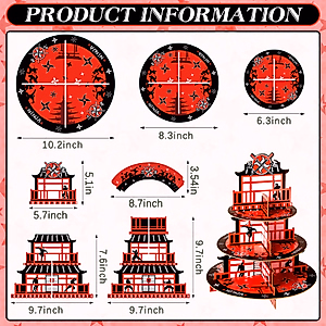 25 Pcs Ninja Party Decorations 3 Tier Ninja Cupcake Stand Ninja Birthday Party Supplies Ninja Cupcake Wrapper Ninja Cupcake Holder for Boys Birthday