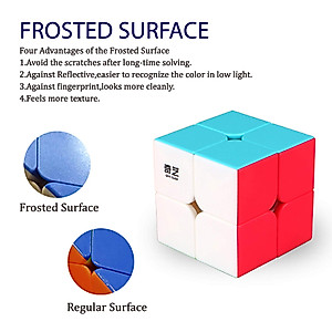 Qidi Speed Cube 2x2- Stickerless Magic Cube 2x2x2 Puzzles Toys (50mm), The Most Educational Toy to Improve Concentration.