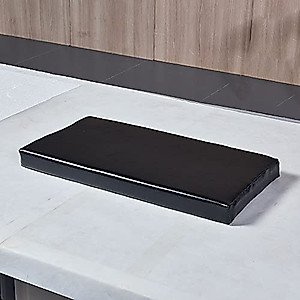 Waterproof Faux PU Leather Piano Bench Cushions with Ties for Kids Wooden Shoe Stool Pad 30"X 14" inch, Black