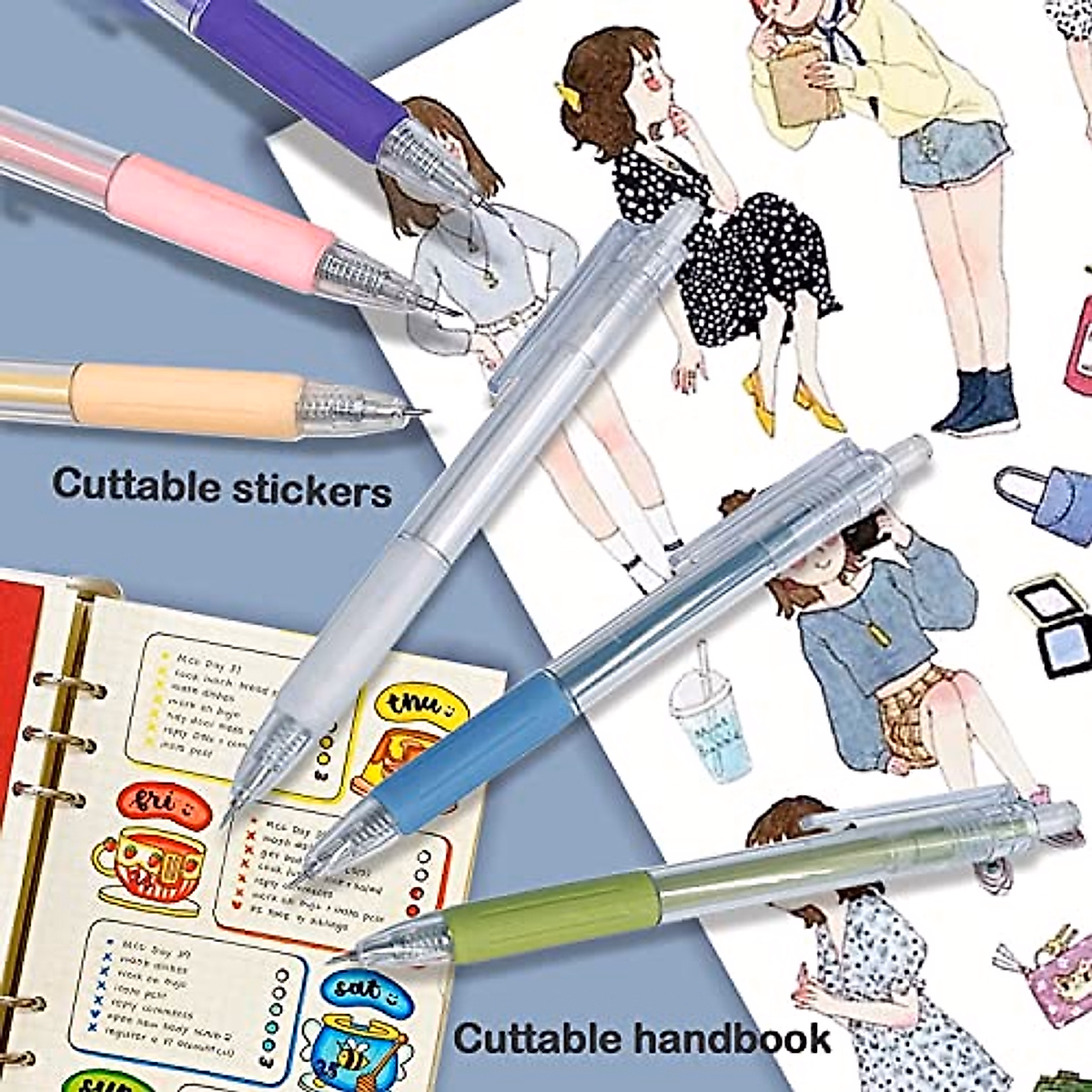 Paper Cutter Pen,Dapoprren Craft Cutting Pen,Knife Pen Craft Cutting Tools,Creative Retractable Precision Paper Cutting Carving Tools-6PCS