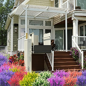 AITISOR 12 Bundles Artificial Lavender Flowers Outdoor Fake Flowers for Decoration UV Resistant No Fade Faux Plastic Plants Garden Porch Window Box Décor (Yellow)