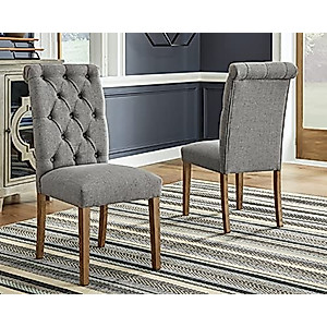Signature Design by Ashley Harvina French Country 19" Tufted Upholstered Dining Chair, 2 Count, Gray