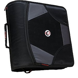 Case-it The King Sized Zip Tab Zipper Binder - 4 Inch D-Rings - 5 Subject File Folder - Multiple Pockets - 800 Sheet Capacity - Comes with Shoulder Strap - Black D-186