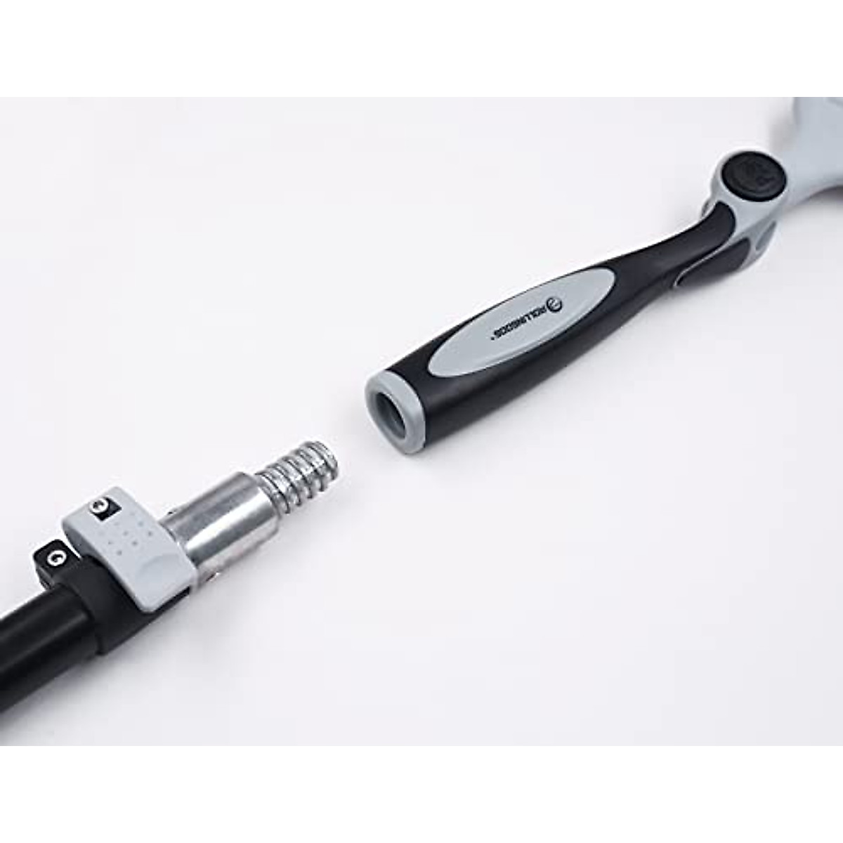 ROLLINGDOG 2.5Inch Paint Edger Brush - Extension Pole Angled Paint Brush for High Walls Ceiling,Stairwell Wall,Triming and Cutting in Painting