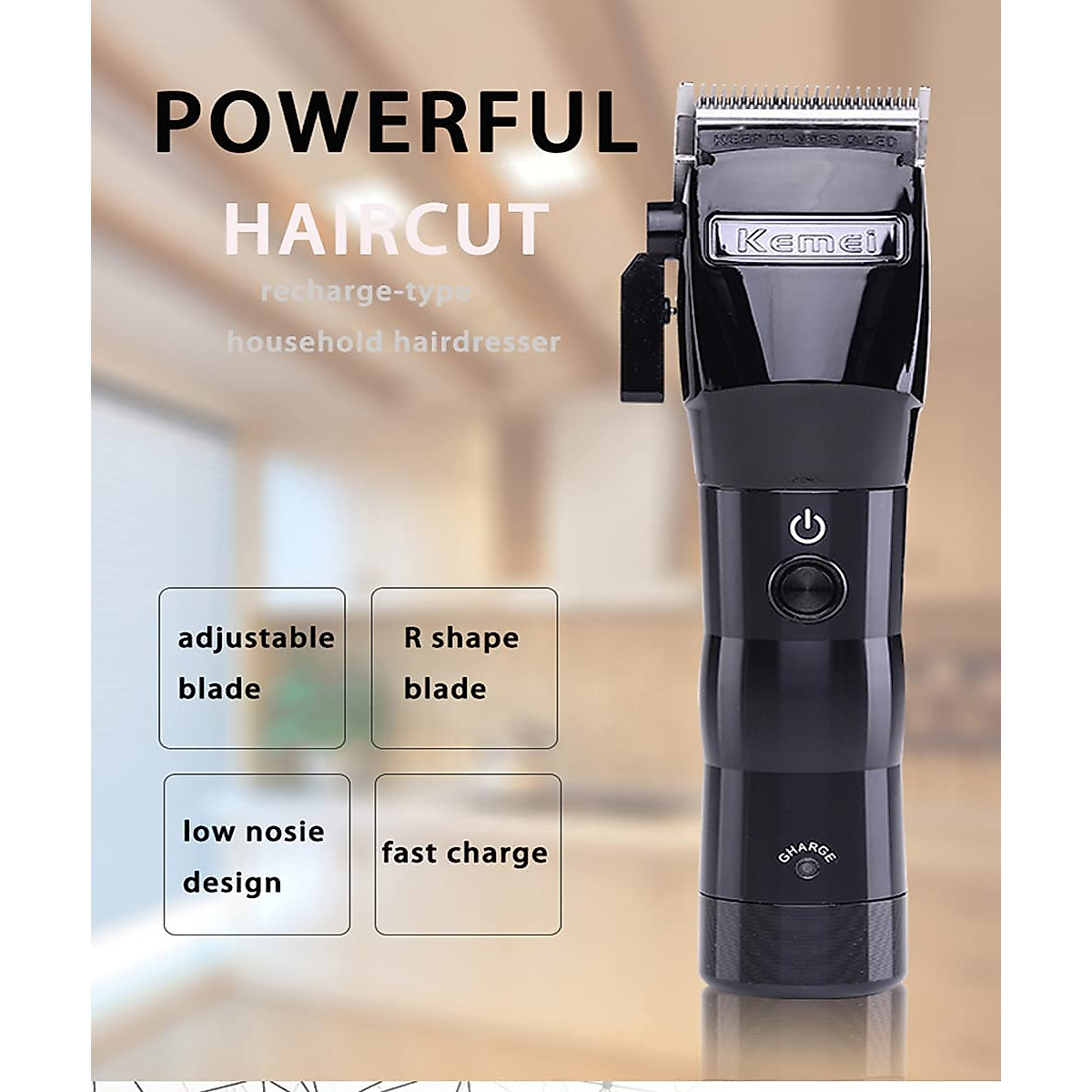 KEMEI 2850 Men's Electric Powerful Cordless Styling Tools Hair Clipper Trimmer Cutting Machine Haircut Trimming Powerful Rechargeable Professional Grooming Clippers