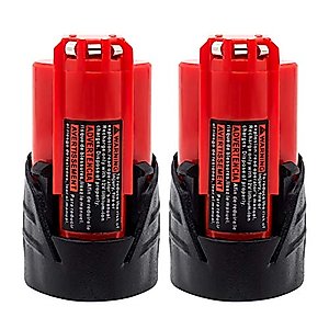 KINGTIANLE 2 Pack M12 3.0Ah Replacement Battery for Milwaukee 12V M12 Lithium Ion Battery Xc 48-11-2420 48-11-2440 48-11-2402 48-11-2411 48-11-2412 Cordlees Power Tools