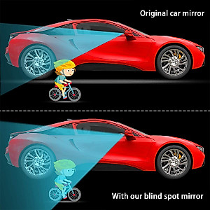 Car Blind Spot Mirror, Fan Shaped HD Glass Frameless Stick on Adjustabe Few Convex Wide Angle Rear View Mirror for Car Blind Spot, Pack of 2 (Fan Shape)