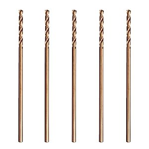 Hss Cobalt Drill Bit Set 1/8 in. x 6 in. Aircraft Extension Extra Long Deep Hole Drilling-5Pcs