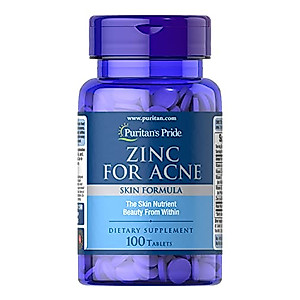 Zinc for Acne by Puritan's Pride a Mineral for Immune Sytem Health 100 Tablets
