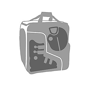 BRUBAKER Combo Ski Boot Bag and Ski Bag for 1 Pair of Ski, Poles, Boots, Helmet, Gear and Apparel - (190 cm) 74 3/4" - Gray