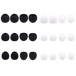 BLLQ Silicone Earbud Tips Earbuds Replacement Tips Ear Tips Eartips Compatible with Sony Headphones WF-1000XM4 WF-1000XM3 WF-SP900 WF-SP800N XBA-H1 MDR-XB50AP, etc, S/M/L 12 Pairs, Black and White