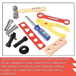 U. S. Toy Tool Set, Movable Play Tools for Kids, Pretend Play Kids Construction Kit for Kids, Party Favors, Birthday Gifts,, 12-Pack, Toddler Toys 3 Years & Up