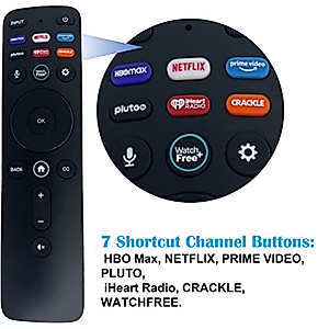Voice Remote for Vizio Smart TV, XRT260 Remote Replacement for All Vizio LED LCD HD 4K UHD HDR Smart TVs with Shortcut Keys HBO Max, Netflix, Prime Video, Pluto, iHeart Radio, Crackle, Watchfree
