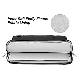 MOSISO Laptop Sleeve Compatible with MacBook Air/Pro, 13-13.3 inch Notebook, Compatible with MacBook Pro 14 inch 2023-2021 A2779 M2 A2442 M1, Polyester Bag with Front Horizontal&Vertical Pockets,Black