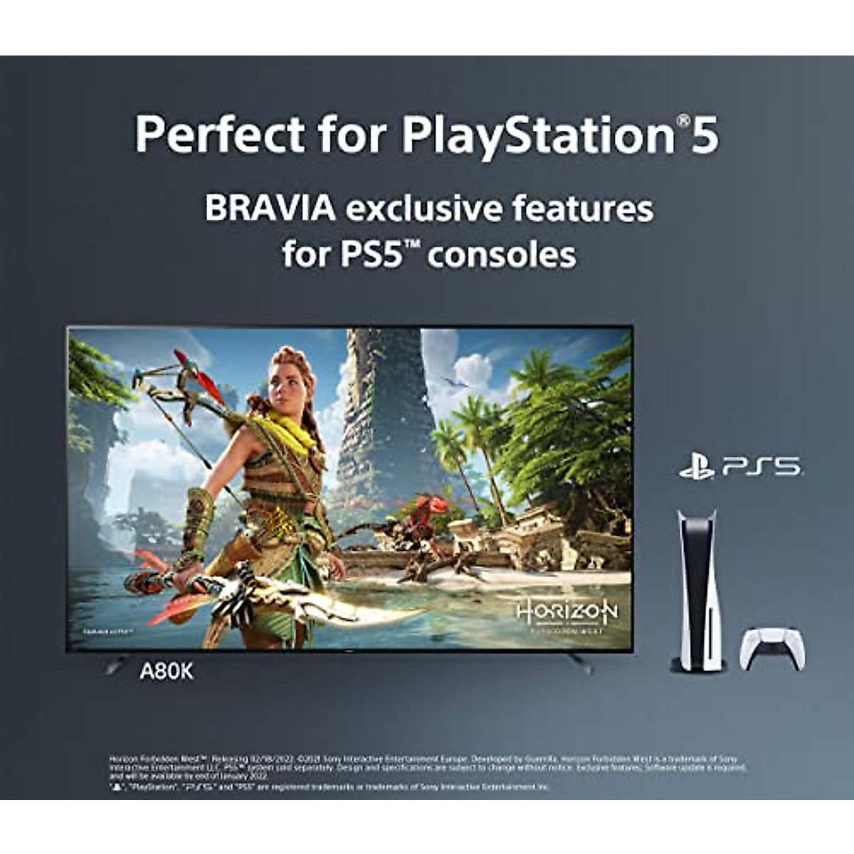 Sony 65 Inch 4K Ultra HD TV A80K Series: BRAVIA XR OLED Smart Google TV with Dolby Vision HDR and Exclusive Features for The Playstation® 5 XR65A80K- 2022 Model (Renewed)