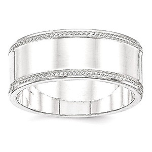 IceCarats 925 Sterling Silver 9.5mm Rope Edge Plain Classic Wedding Band Ring Size 9
