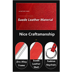 SANRILY 1Pcs Suede Leather Smart Key Fob Cover for Volvo XC90 2018 XC60 S90 V90 2019 2020 Keyless Keychain Holder Full Protection Key Fob Shell Case Black