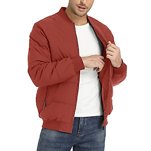 TACVASEN Bomber Jacket Men Work Casual Varsity Lightweight Winter Warm Jackets for Men