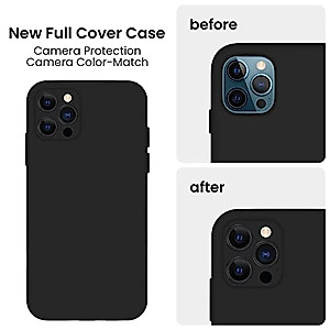 FireNova for iPhone 14 Pro Case, Silicone Upgraded [Camera Protection] Phone Case with [2 Screen Protectors], Soft Anti-Scratch Microfiber Lining Inside, 6.1 inch, Black