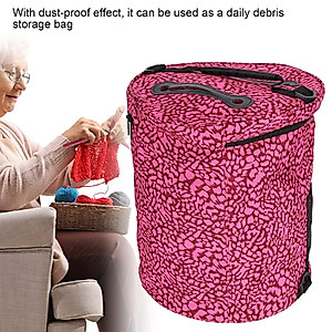 XHTLLO Crochet Bag, Cylindrical Knitting Bag Yarn Storage Organizer, Portable Yarn Organizer Crochet Bag with Detachable Carrying Strap, Crochet Supplies Gift