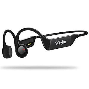 Wigfar Bone Conduction Headphones Bluetooth, Built-in 16GB Memory Bluetooth 5.3 Open Ear Headphones Wireless Bluetooth, Intelligent Voice Waterproof 8 Hr Battery Life for Running, Driving, Calling