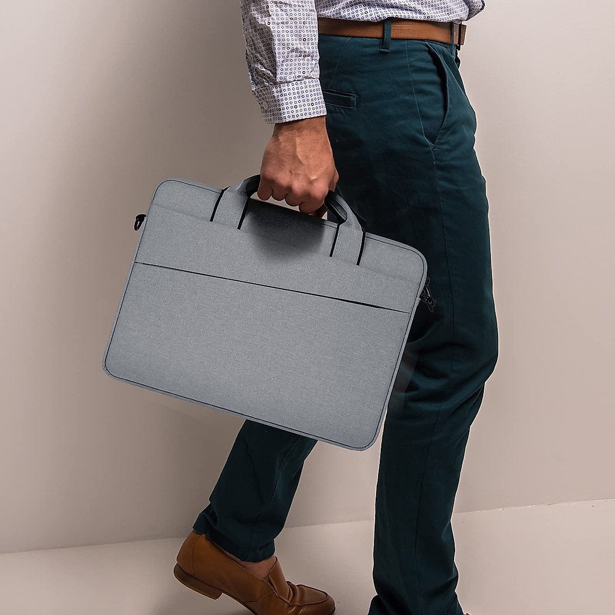 RAINYEAR 13 Inch Laptop Sleeve Shoulder Bag Compatible with MacBook 13.6" M2 A2681, 13.3 Air Pro M1/M2 A2338 A2337, 13.3" Chromebook Notebook Messenger Bag Carrying Case Briefcase, Gray