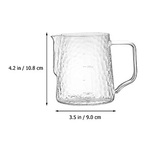 jojofuny Coffee Milk Frothing Pitcher Glass Measuring Cups Mixing Glass Mug with Handle 500ml for Espresso Steaming Measure Liquid Latte Art Measuring Cup