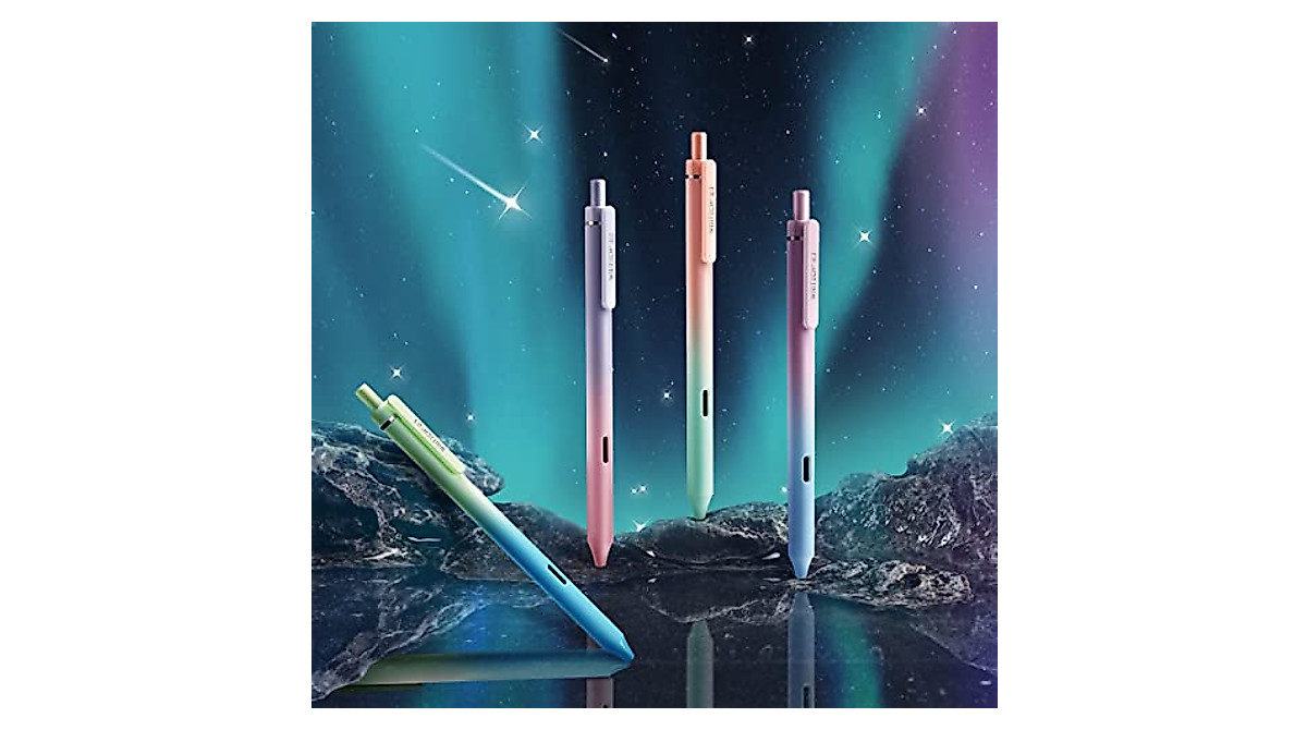 WRITECH 8ct Retractable Black Gel Pens 0.5mm | Smooth