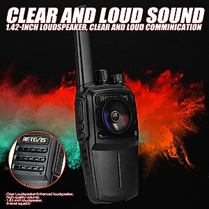 Retevis RT40B Walkie Talkies Long Range for Adults,Rechargeable 2 Way Radios with Built-in High Power Speaker, Lightweight with Emergency Alarm, Portable Two Way Radios (6Pack)