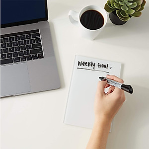 Quartet Glass Desktop Notepad, 9" x 6", Whiteboard, Dry Erase Surface, Marble/White,2 Pack (GDP96)