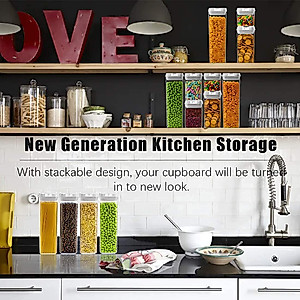 NUMYTON Pasta Containers for Pantry - 6Pcs - Pantry Organization and Storage - Airtight Food Storage Containers for Candy Bars, Chocolate, Twizzler, Toffee Candy, & Cereal