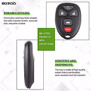 SCITOO Replacement for 2X5 Button Key Fob Keyless Entry Remote Fob Case for 04-16 for Buick LaCrosse for Chevy for Malibu for Pontiac G6 Series KOBfor GT04A