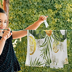 Kigai Tropical Lemon Flowers Hand Towels, Soft & Absorbent Bathroom Guest Towels Kitchen Towels Fingertip Towel for Beach Gym Spa 14x28 Inch (2PACK)