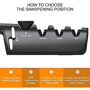 NCRD 4-in-1 Kitchen Knife Accessories: 3-Stage Knife Sharpener Helps Repair, Restore and Polish Blades, Diamond Ceramic Sharpen Polish & Grind Knife Sharp